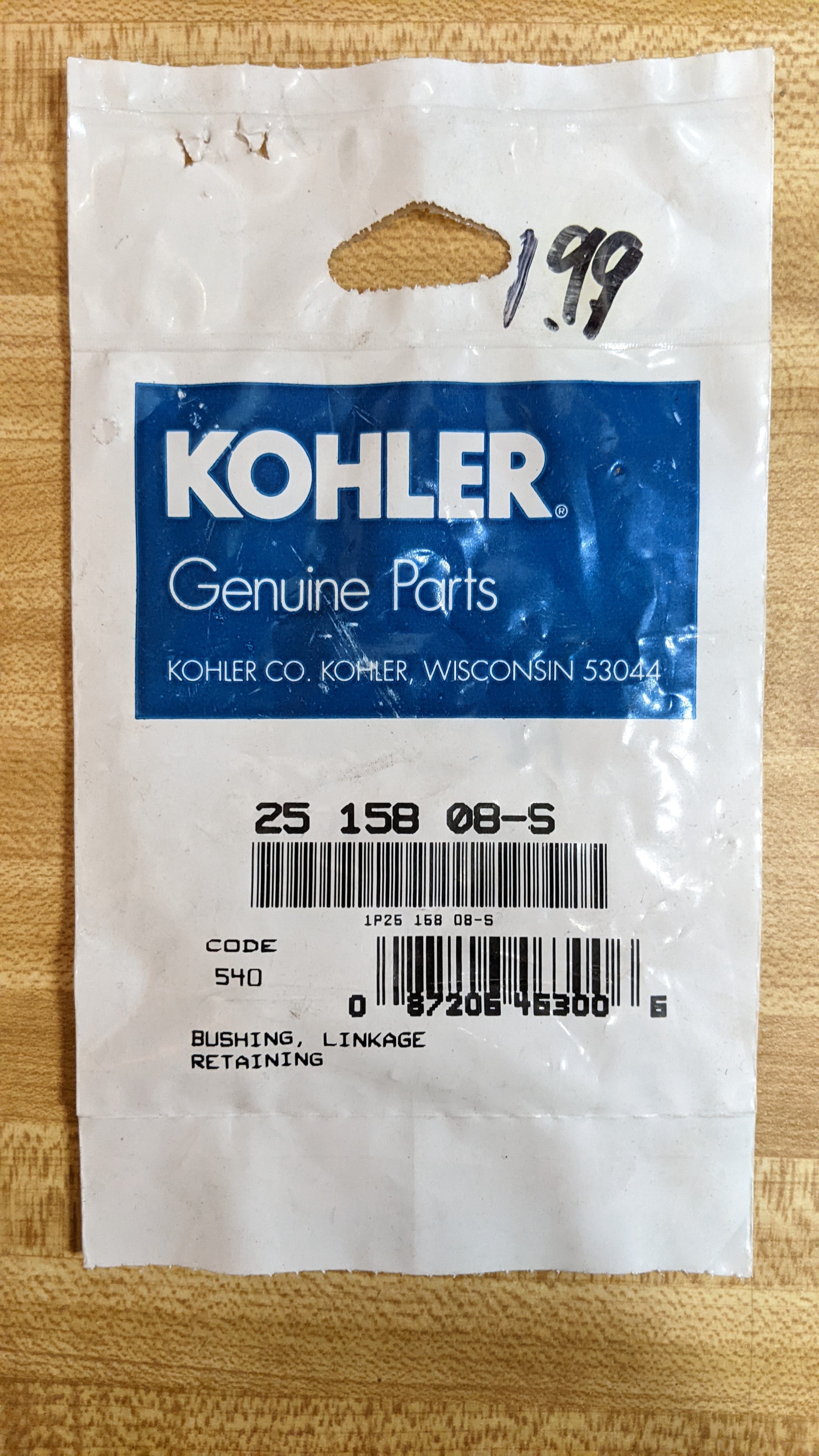 Kohler NOS | 25 158 08-S Linkage Retaining Bushing – Dave's Parts World